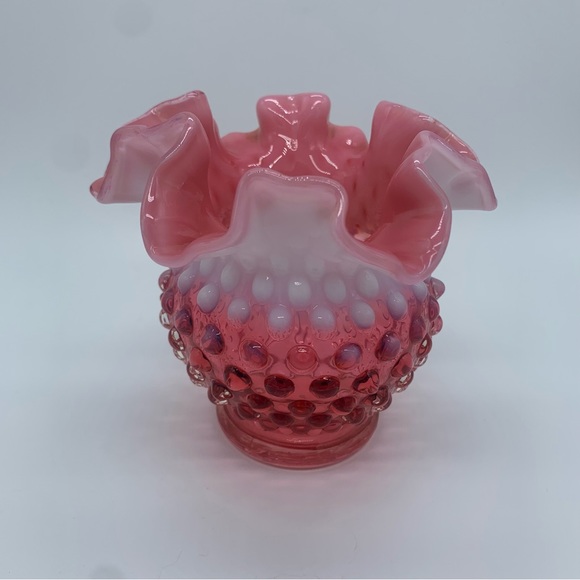 Fenton | Accents | Vintage Fenton Hobnail Double Crimp Ruffle Vase ...